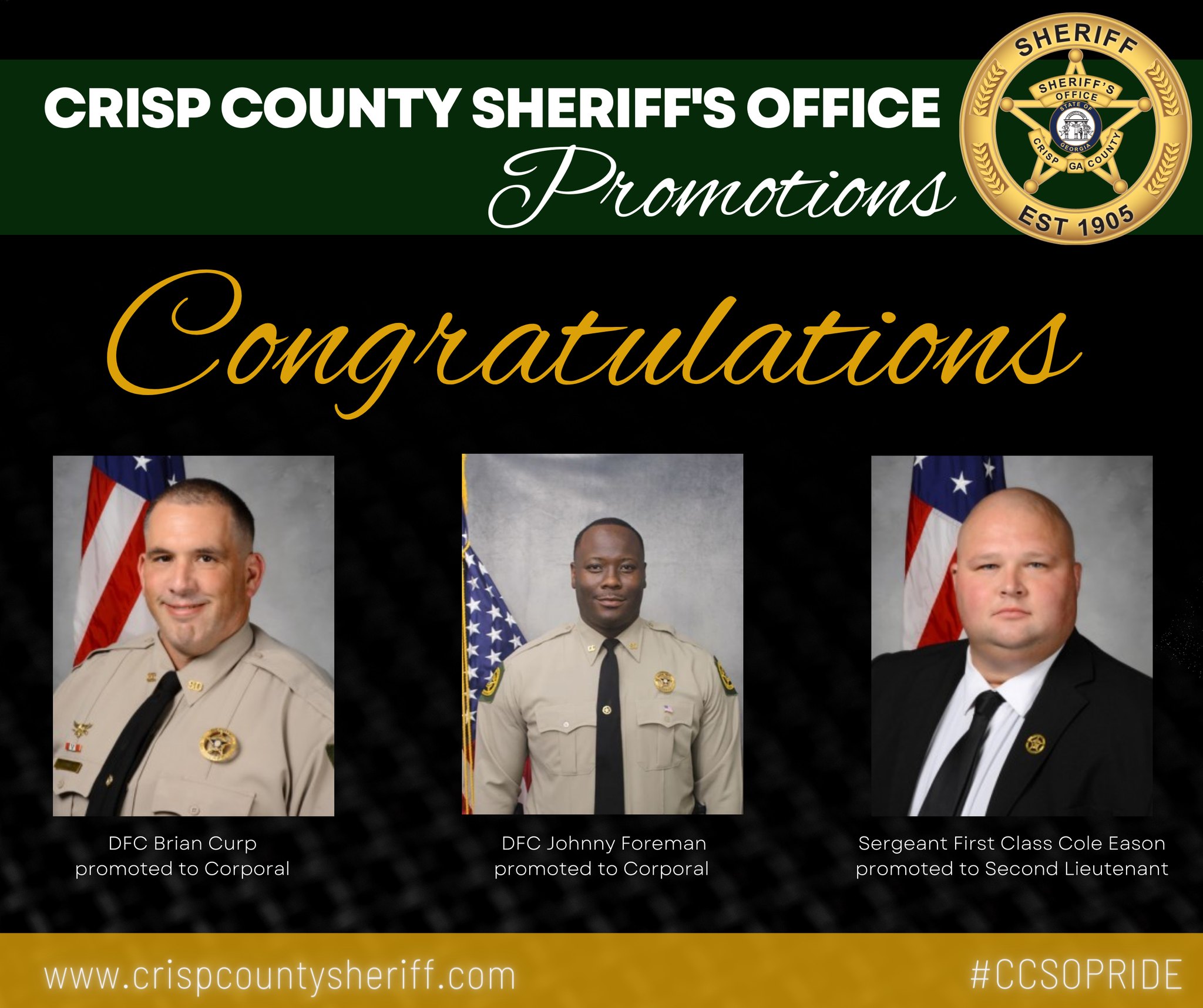Celebrating Promotions at Crisp County Sheriff’s Office | Cordele Dispatch
